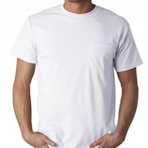 Fruit of the Loom 5 oz. 100% Heavy Cotton HD Pocket T-Shirt (3931P) White, XL