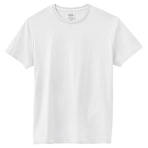 Fruit of the Loom Men's Tag-Free Cotton Undershirts, Regular-Crew-4 Pack White, Small