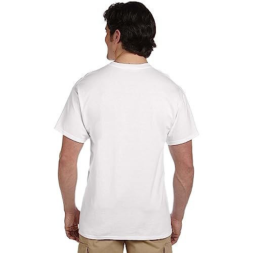 Fruit of the Loom Men's Tag-Free Cotton Undershirts, Regular-Crew-4 Pack White, Small