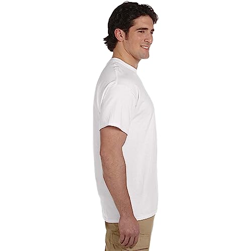 Fruit of the Loom Men's Tag-Free Cotton Undershirts, Regular-Crew-4 Pack White, Small