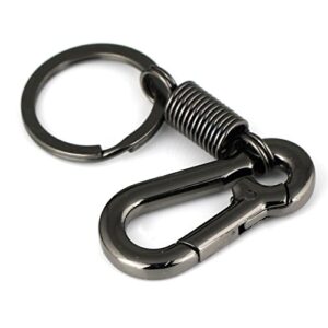 maycom retro style simple strong carabiner shape keychain key chain ring keyring keyfob key holder (black)