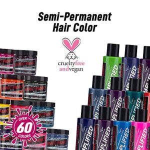 MANIC PANIC Siren’s Song Hair Color - Amplified - Semi Permanent Hair Dye - Neon Blue Green Color - Glows in Blacklight - Vegan, PPD & Ammonia Free - For Coloring Hair on Women & Men