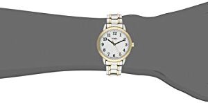 Timex Women's TW2P78700 Easy Reader Two-Tone Stainless Steel Expansion Band Watch, Two-Tone/White