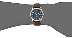 Timex Men's TW2P75900 Easy Reader 38mm Brown/Silver-Tone/Blue Leather Strap Watch