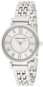 anne klein women's ak/2159svsv silver-tone bracelet watch