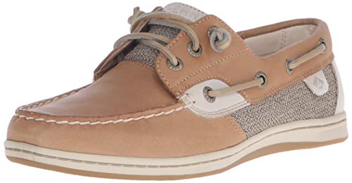 Sperry Womens Songfish Boat Shoe, Linen Oat, 9