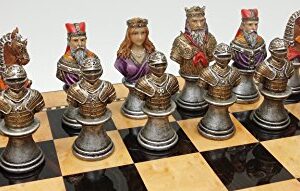 Medieval Times Crusades RED & Green Busts Set of Chess Men Pieces Hand Painted