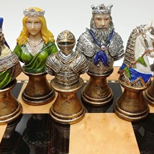 Medieval Times Crusades RED & Green Busts Set of Chess Men Pieces Hand Painted