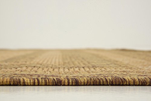 Unique Loom Outdoor Border Collection Area Rug - Multi Border (7' 1" x 10' Rectangle, Tan/ Light Brown)