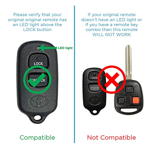 Keyless2Go Replacement for New Remote Car Key Fob Keyless Entry for Dealer Installed Keyless Entry RS3200