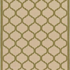 Unique Loom Outdoor Trellis Collection Area Rug - Moroccan (7' 1" x 10' Rectangle, Beige and Olive/ Beige)