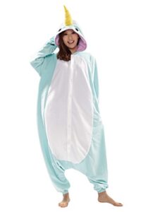 narwhal kigurumi - adult costume blue