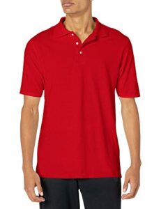 hanes mens x-temp performance polo shirt,deep red,x-large