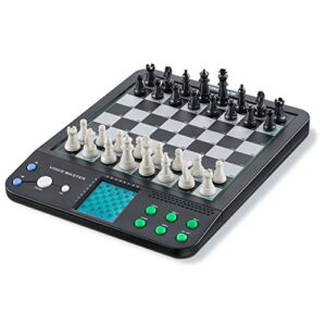 croove electronic chess and checkers set with 8-in-1 board games, for kids to learn and play