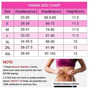 YIANNA Women Zip&Hook Latex Waist Training Corsets/Cincher Sport Girdle Underbust Hourglass Body Shaper, YA2219-Black-XL