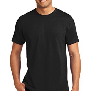 Hanes Mens Tagless 100% Cotton T-Shirt, Large, Blk