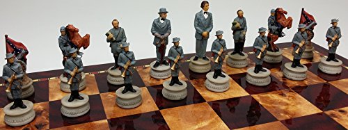 US Generals Civil War Set of Chess Men Pieces Hand Painted - NO BOARD