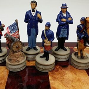 US Generals Civil War Set of Chess Men Pieces Hand Painted - NO BOARD