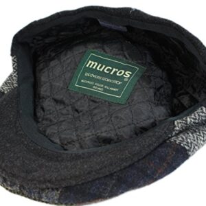 Mucros Men's Flat Cap Patchwork 100% Wool Made in Ireland Small