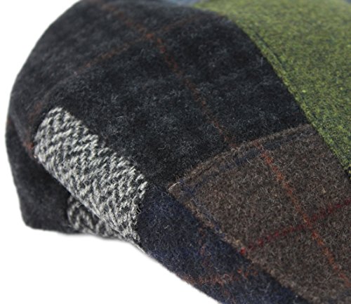 Mucros Men's Flat Cap Patchwork 100% Wool Made in Ireland Small