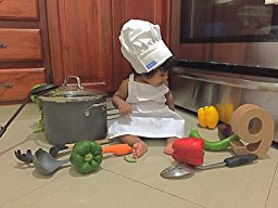 CHEFSKIN Baby Toddler Chef Set Includes Apron and Hat White Set