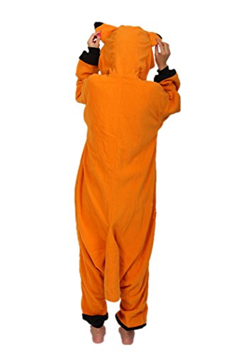 WOTOGOLD Animal Cosplay Costume Fox Unisex Adult Pajamas Dark ,Large,Dark Yellow Fox