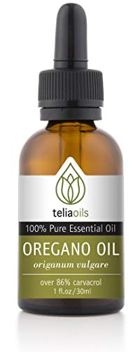 Teliaoils 100% Organic Oil of Oregano - Super Strength Over 86% Carvacrol - Premium Grade Wild Oregano Oil from The Mountains of Greece - Undiluted, Certified, Pure Oregano Essential Oil - 1 oz