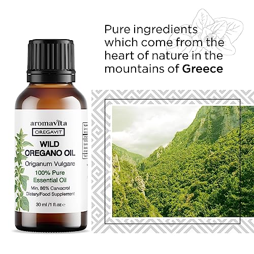 OREGAVIT 100% Pure Wild Greek Oregano Oil . Food Grade Quality. Certified. (1 FL.OZ/30ML),100% Pure & Natural Essential Oil of Oregano. Lat: Origanum vulgare