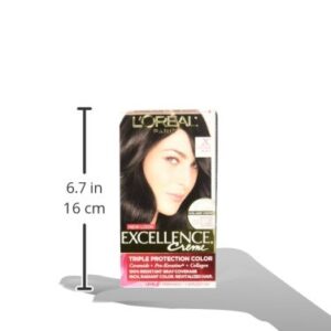 L'Oreal Paris Excellence Creme Permanent Hair Color, 2C Luscious Black, 100 percent Gray Coverage Hair Dye, Pack of 1