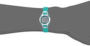 Armitron Sport Women's 45/7012TEL Digital Chronograph Teal Resin Strap Watch, 27mm, Teal/Silver