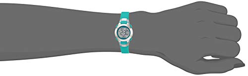 Armitron Sport Women's 45/7012TEL Digital Chronograph Teal Resin Strap Watch, 27mm, Teal/Silver