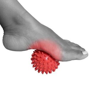 massage ball - spiky for deep tissue back massage, foot massager, plantar fasciitis & all over body deep tissue muscle therapy - your compact muscle roller