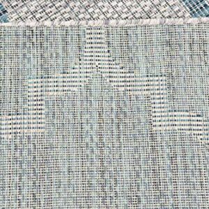 Unique Loom Outdoor Trellis Collection Area Rug (7' 1" x 10' Rectangle, Gray/ Ivory)