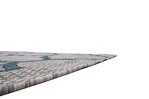 Unique Loom Outdoor Trellis Collection Area Rug (7' 1" x 10' Rectangle, Gray/ Ivory)