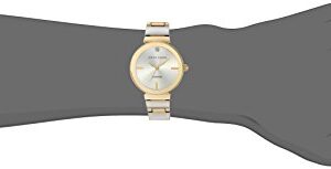 Anne Klein Women's AK/2435SVTT Diamond-Accented Two-Tone Bracelet Watch