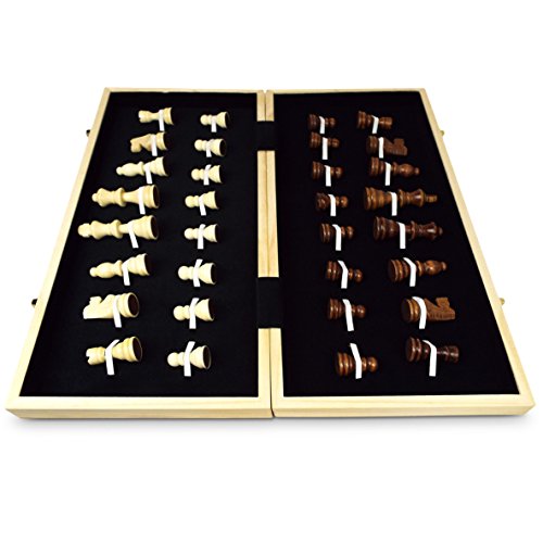 Smart Tactics 16" Folding Chess Set - Premium Edition with Chess Bag and Extra Chess Pieces