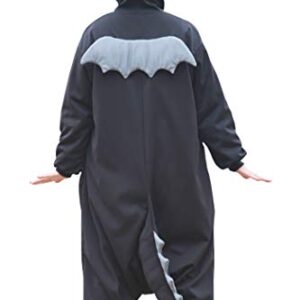 Lifeye Men Women Black Dragon Pajamas Animal Cosplay Costume With Horns Black Size XL