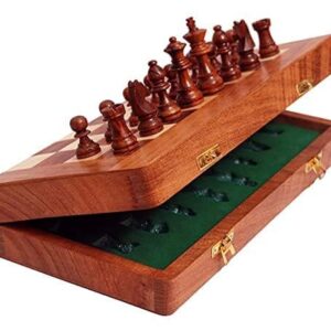 BCBESTCHESS Set, Premium Quality, Handcrafted Rosewood Unique Chess Board Set, Foldable Secure Storage for Magnetic Pieces with Extra Queens, Chess Set for Kids and Adults, Brown(12x12 Inches)