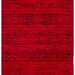 SAFAVIEH Adirondack Collection Area Rug - 8' x 10', Red & Black, Modern Abstract Design, Non-Shedding & Easy Care, Ideal for High Traffic Areas in Living Room, Bedroom (ADR117F)