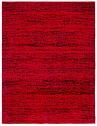 SAFAVIEH Adirondack Collection Area Rug - 8' x 10', Red & Black, Modern Abstract Design, Non-Shedding & Easy Care, Ideal for High Traffic Areas in Living Room, Bedroom (ADR117F)