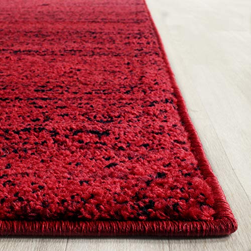 SAFAVIEH Adirondack Collection Area Rug - 8' x 10', Red & Black, Modern Abstract Design, Non-Shedding & Easy Care, Ideal for High Traffic Areas in Living Room, Bedroom (ADR117F)