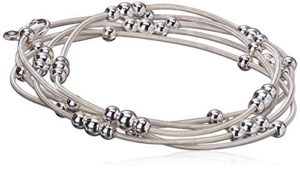 nine west women's ignite the night silvertone 5 row stretch bracelet