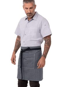 chef works unisex portland half bistro apron, indigo blue, one size