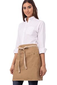 chef works unisex austin half bistro apron, natural, one size