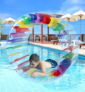 greenco kids colorful inflatable water wheel roller float | giant pool float for kids 52" diameter | inflatable rolling wheel | lake floats & pool toys | summer fun for pool, lake, beach party