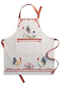 maison d' hermine campagne 1 piece 100% cotton apron with an adjustable neck & visible hidden centre pocket with long ties for women/men chef (27.50"x31.50")