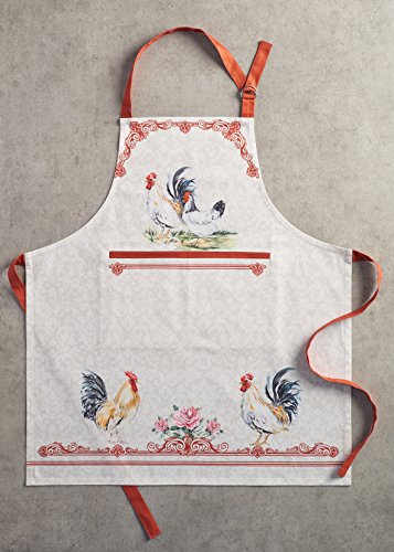 Maison d' Hermine Campagne 1 Piece 100% Cotton Apron with an Adjustable Neck & Visible Hidden Centre Pocket with Long Ties for Women/Men Chef (27.50"x31.50")