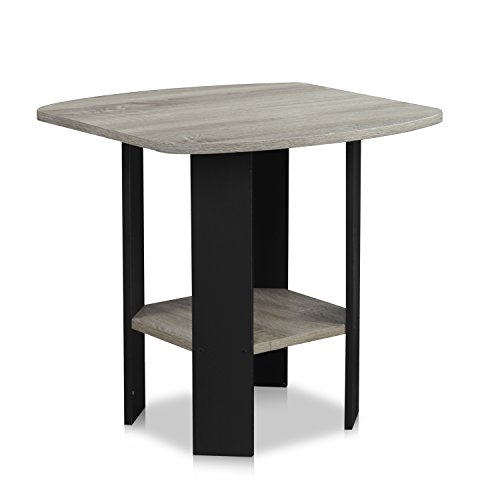 FURINNO Simple Design End/SideTable, 1-Pack, French Oak Grey/Black