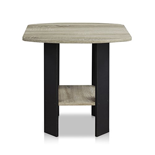 FURINNO Simple Design End/SideTable, 1-Pack, French Oak Grey/Black