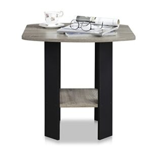 FURINNO Simple Design End/SideTable, 1-Pack, French Oak Grey/Black